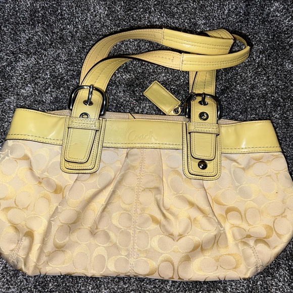 Coach | Bags | Coach F3742 Soho Pleated Signature Patent Leather Tote ...